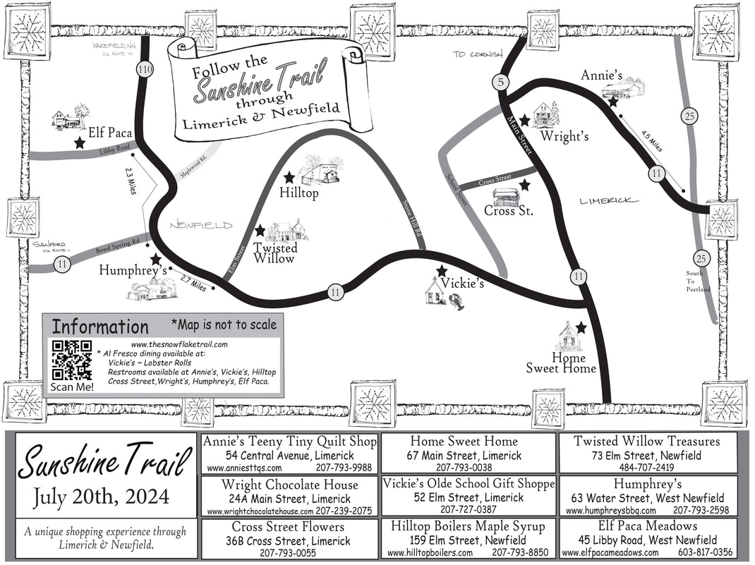 Snowflake and Sunshine Trail Maine – www.TheSnowflakeTrail.com